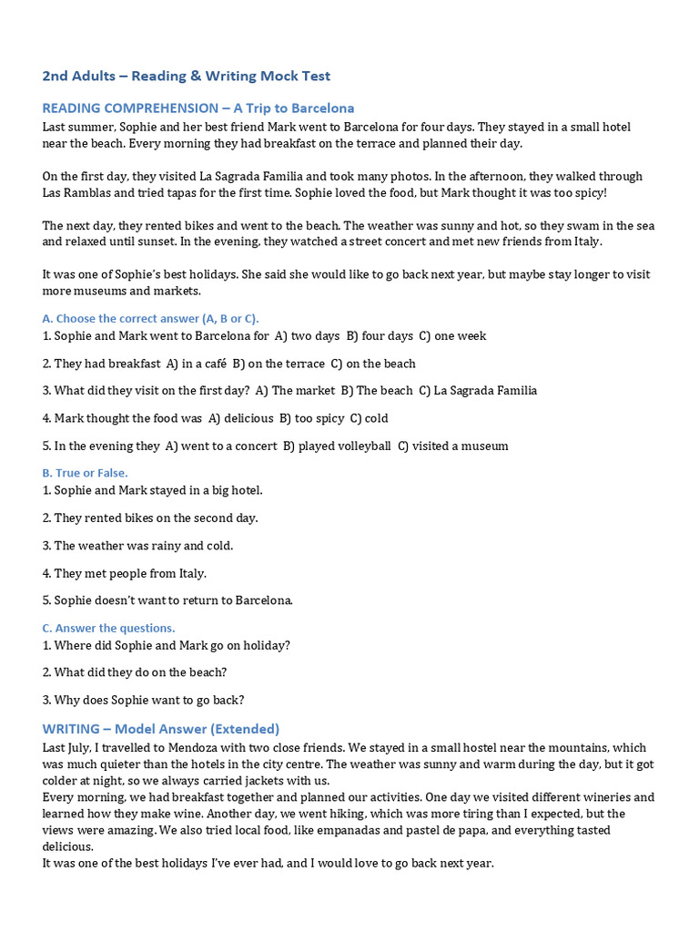 Reading Writing 2nd Adults | PDF