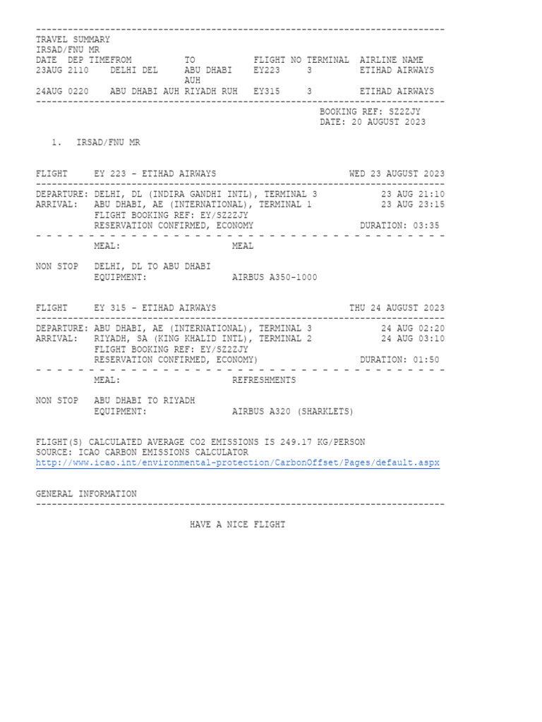 Ticket Copy For Del-Auh-ruh On 23rd Aug23,01pax-1 | PDF