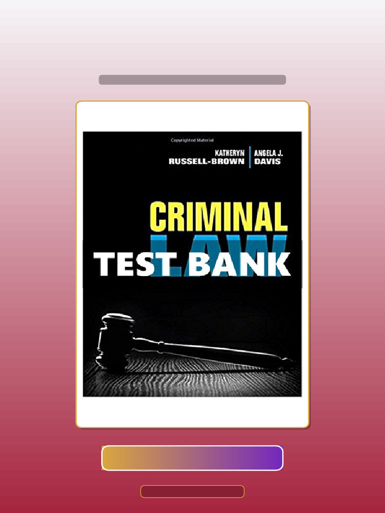 Criminal Law 1 Ed Russell Brown eBook and TestBank Bundle | PDF ...