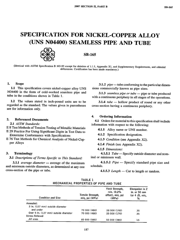 Asme SB 165 | PDF