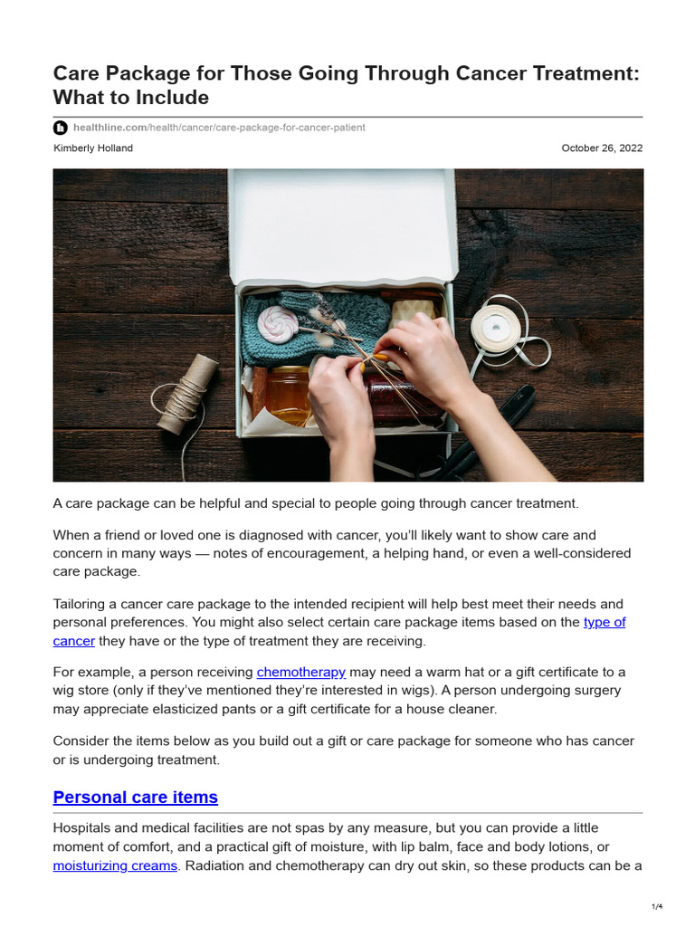 Care Package For Those Going Through Cancer Treatment What To Include ...