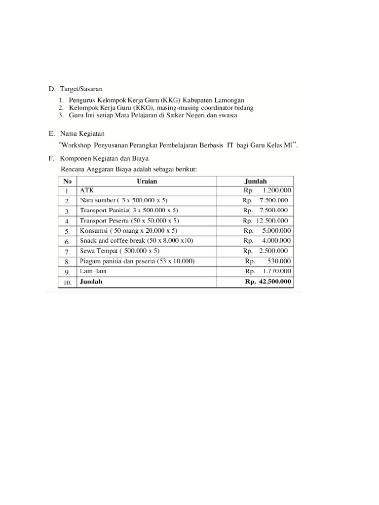 Contoh Rab KKG | PDF