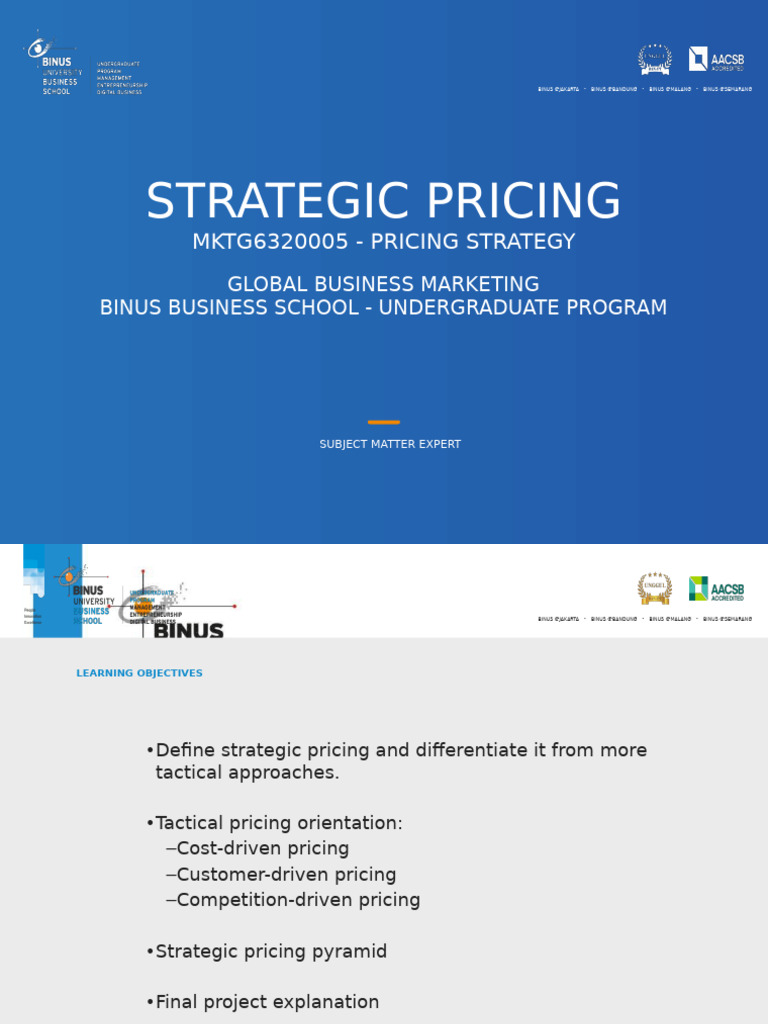 Session 1 - Strategic Pricing | PDF | Pricing | Prices