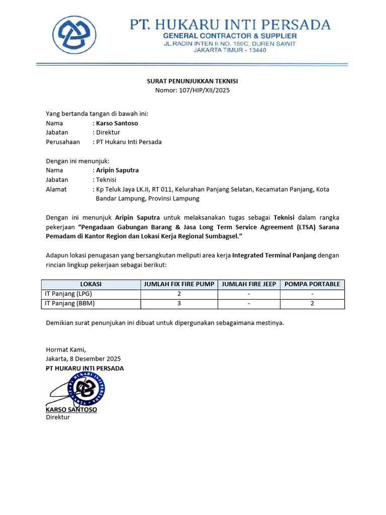 Surat Tugas Aripin | PDF