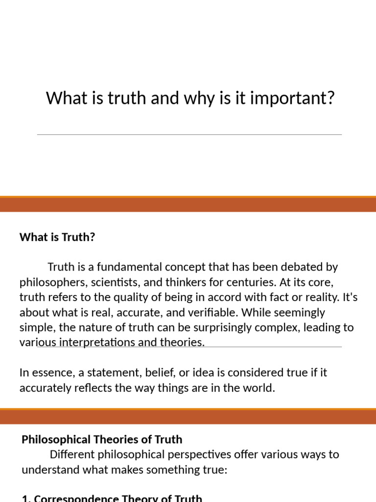 Understanding Truth and Its Importance | PDF | Truth | Theory