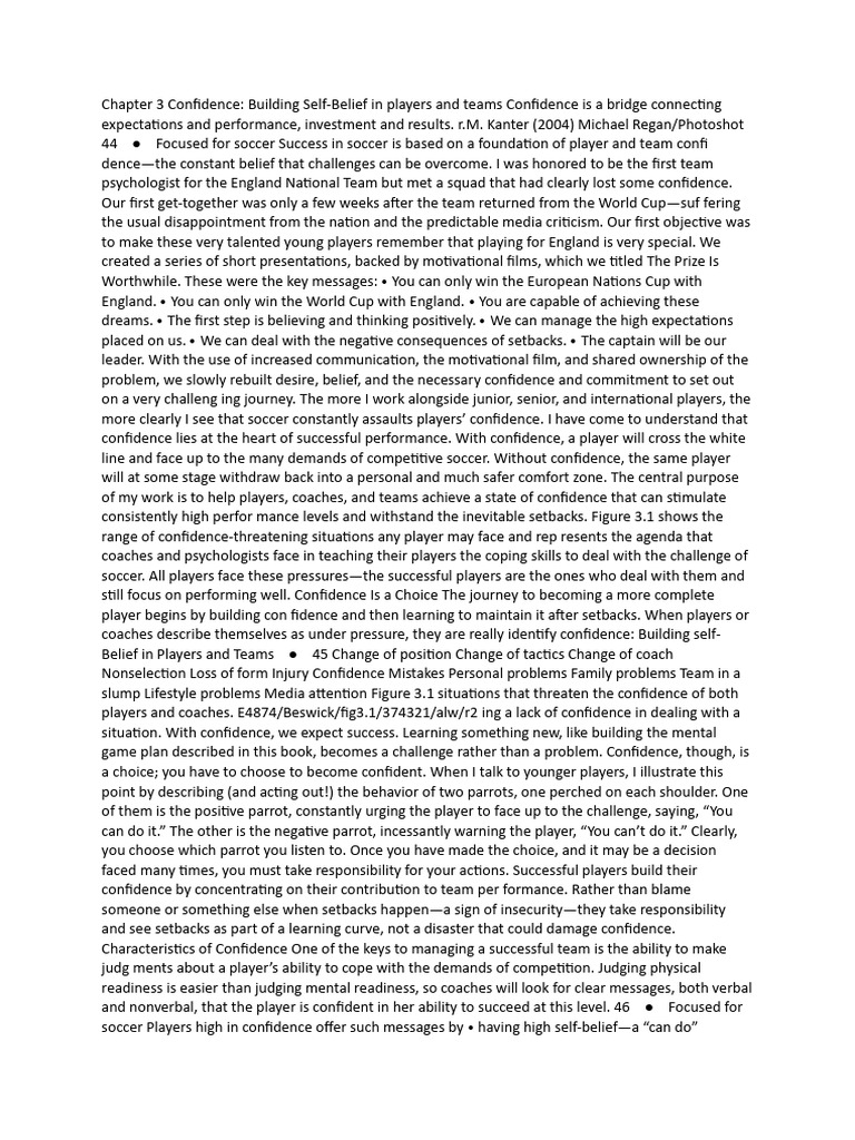 Building Confidence in Soccer Players | PDF | Self Esteem | Anxiety
