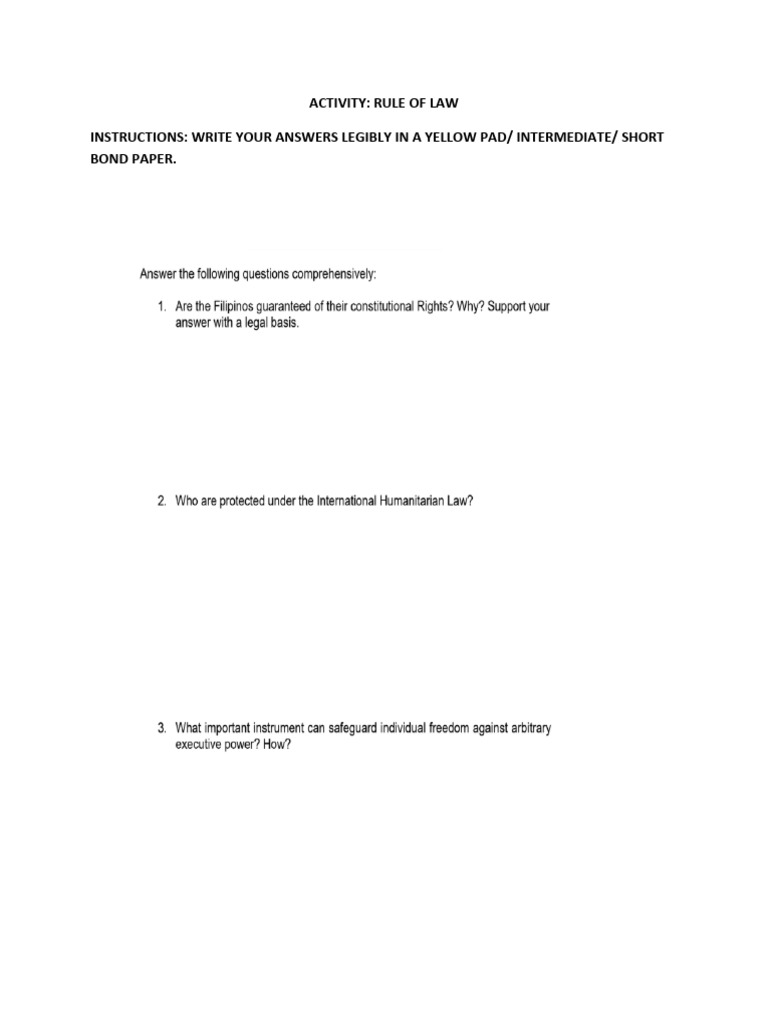 Rule of Law Activity | PDF
