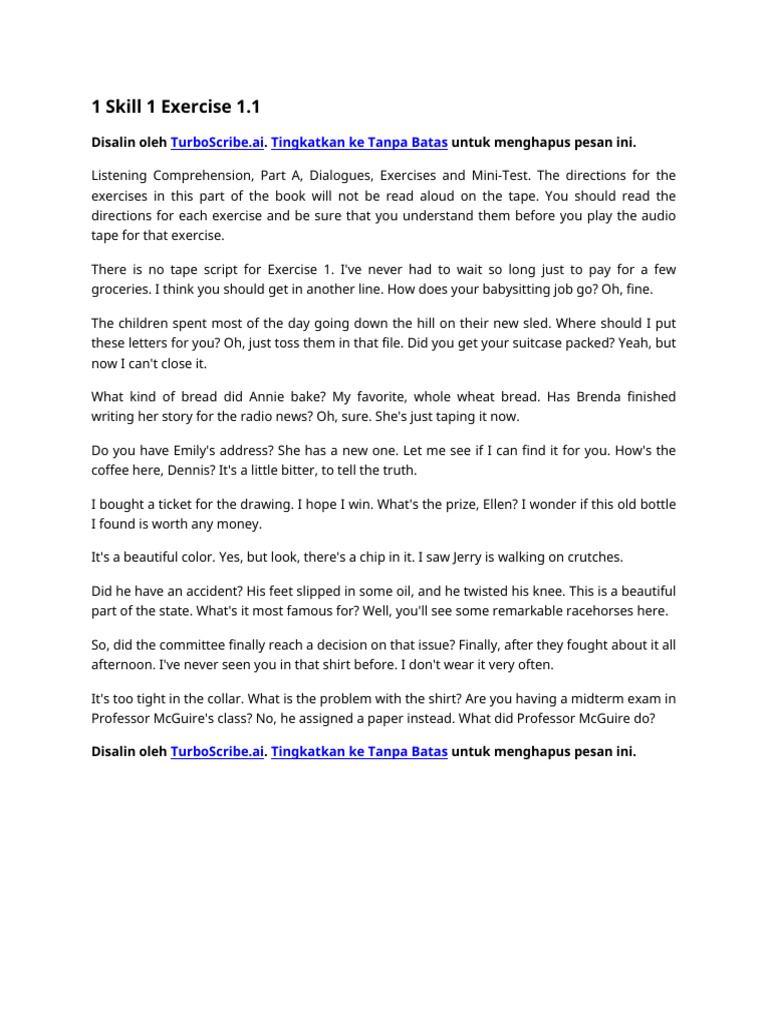 1 Skill 1 Exercise 1.1 | PDF