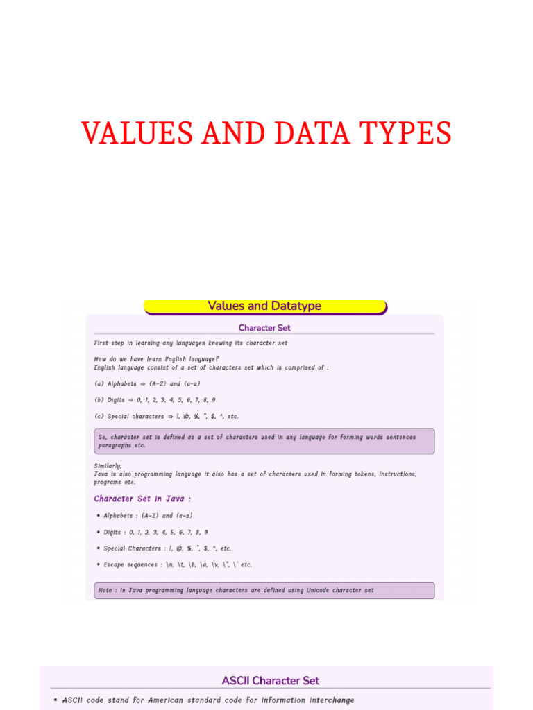 Chapter 3 Values and Data Types | PDF