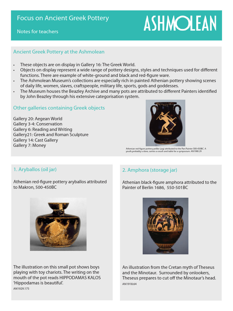Learn PDF Resources Greece Focus On Ancient Greek Pottery Teacher Notes ...