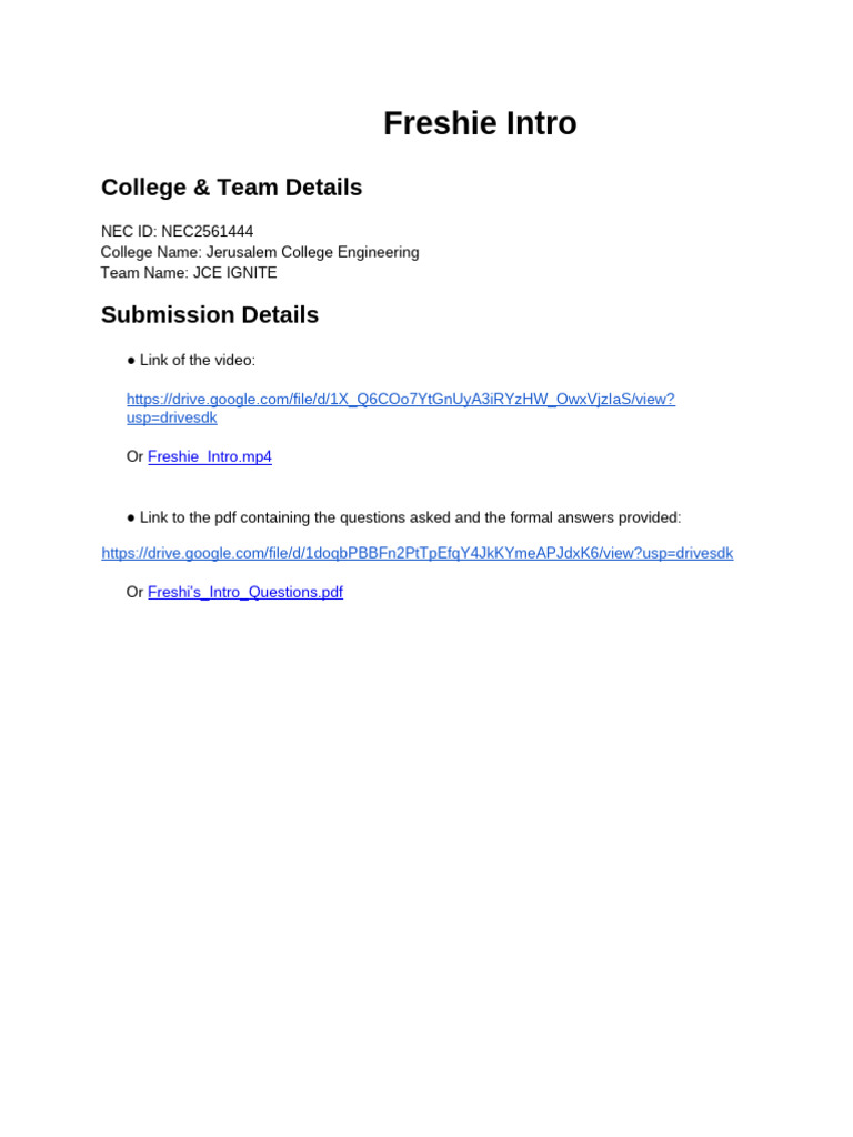 Freshie Intro | PDF