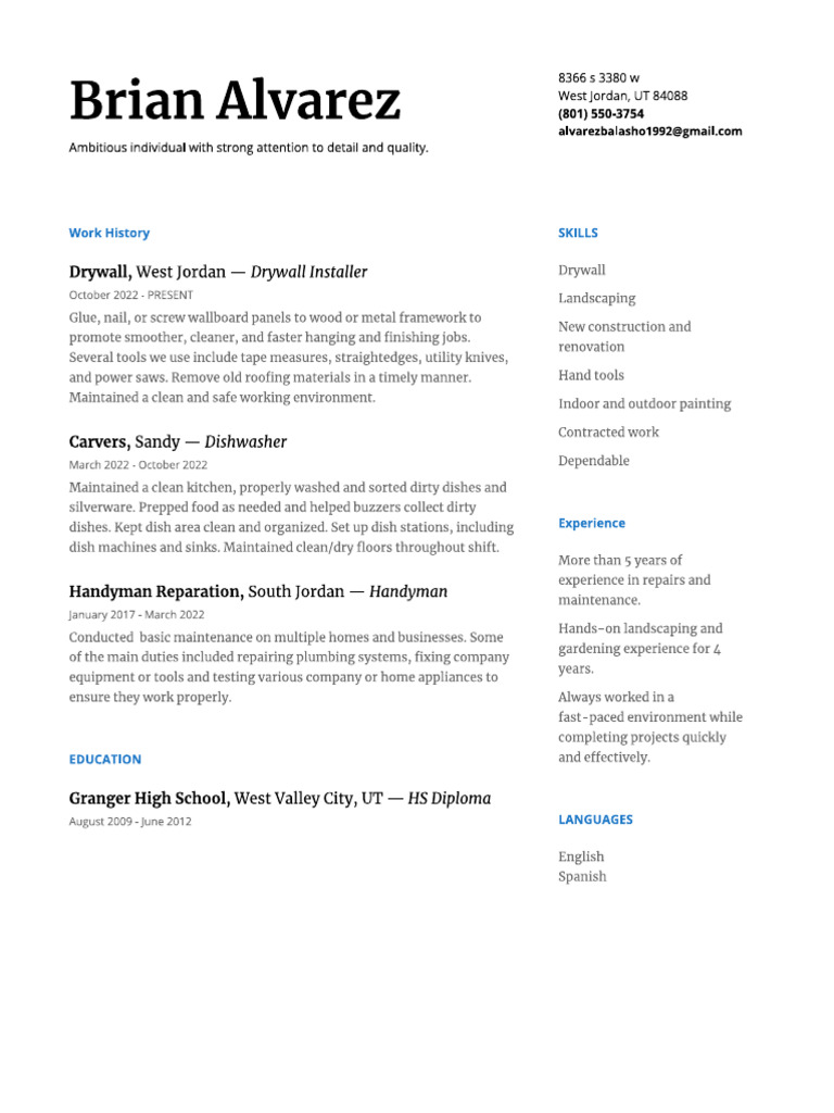 BA Resume | PDF