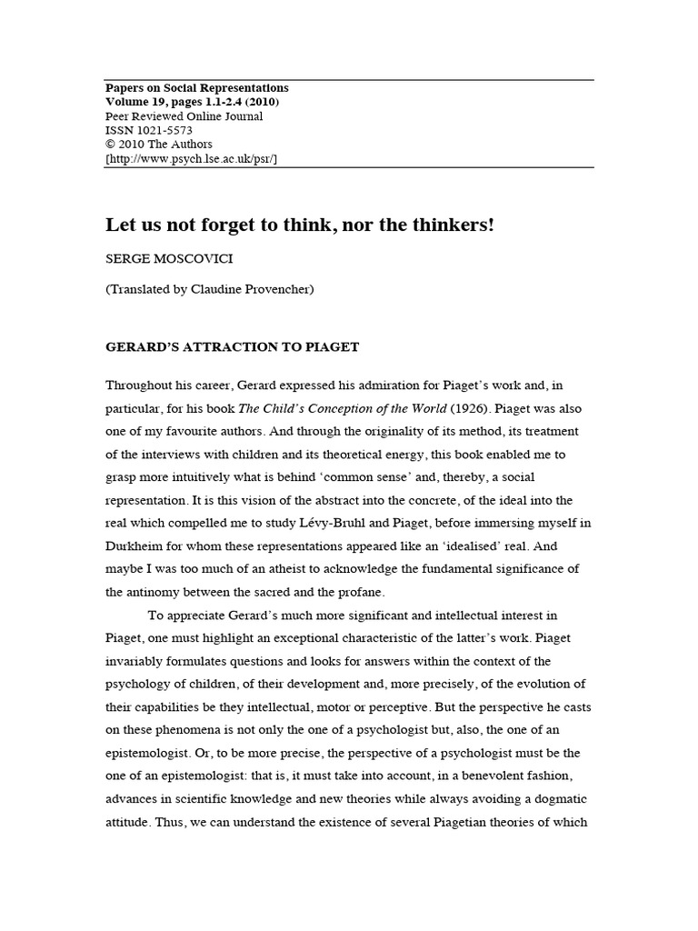 Trss,+Journal+Editor,+19 02moscovici | PDF | Epistemology | Theory