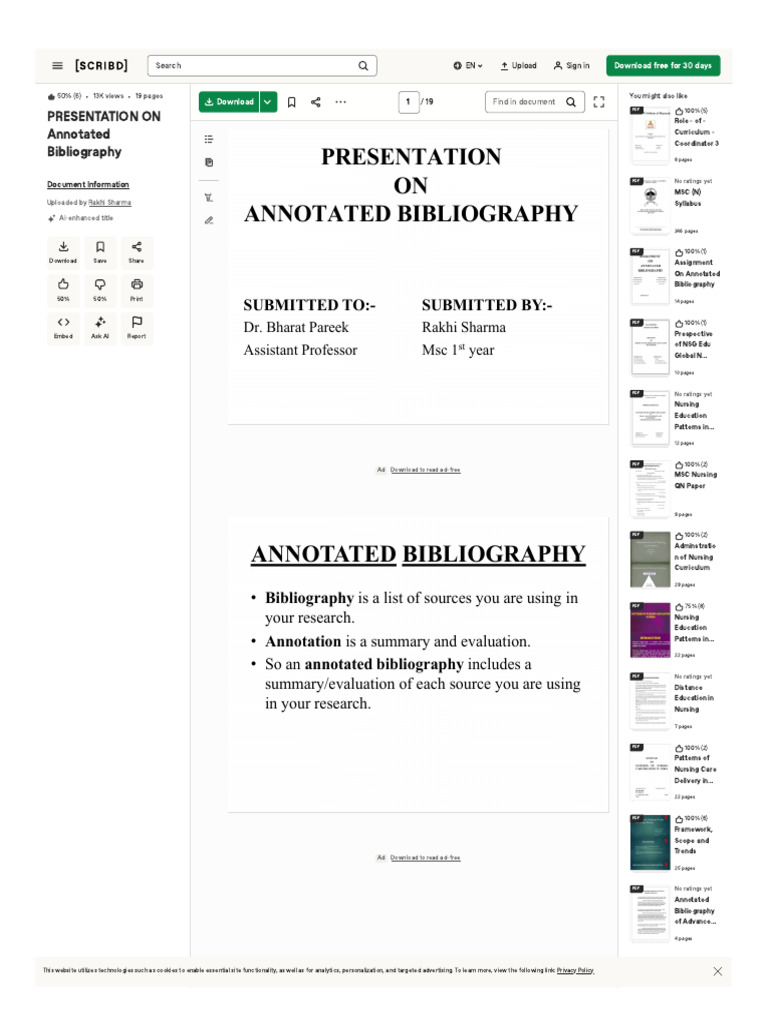 WWW Scribd Com Presentation 422463387 PRESENTATION On Annotated ...