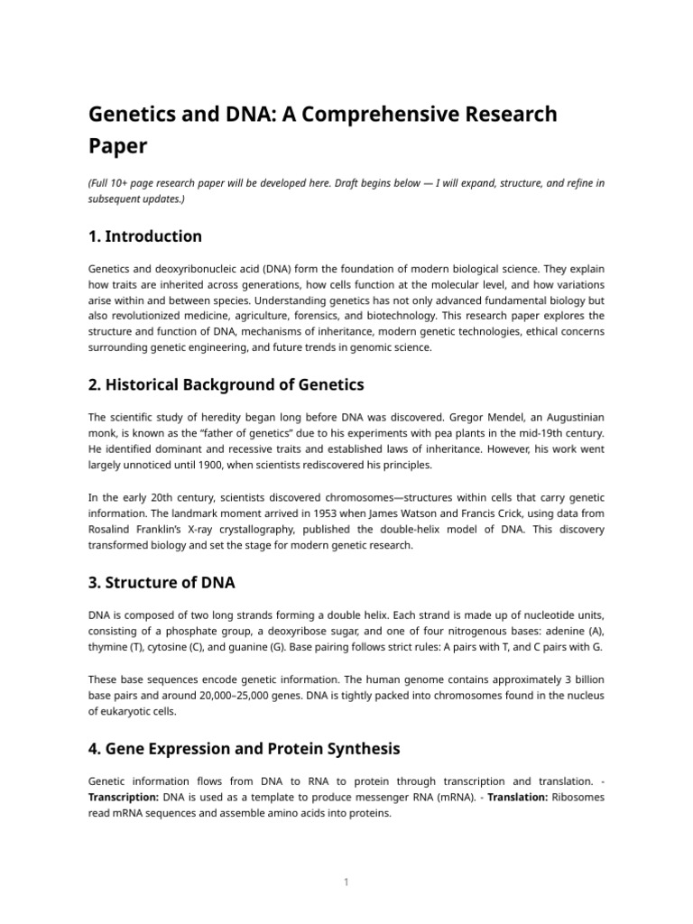Understanding Genetics and DNA Research | PDF | Genetics | Dna
