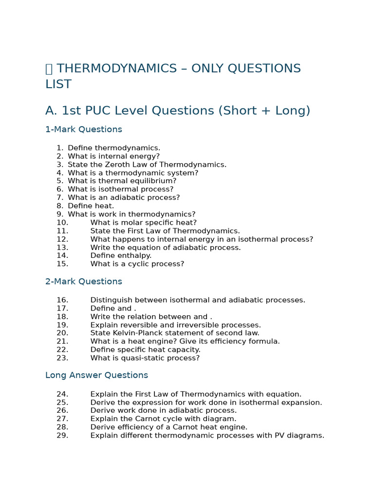 Thermodynamics | PDF | Entropy | Second Law Of Thermodynamics