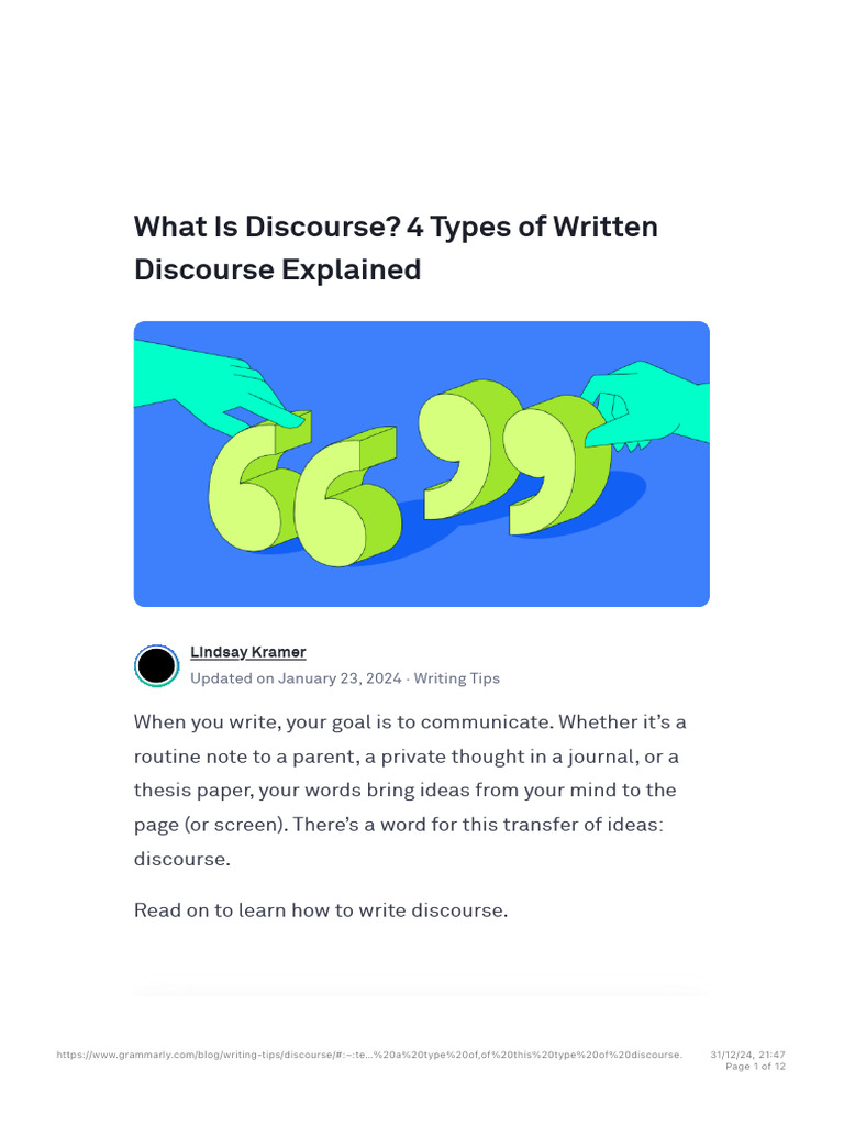 What is Discourse? 4 Types of Written Discourse Explained, With ...