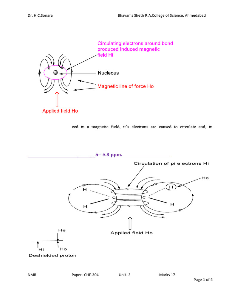 NMR Shielding and Deshielding Effects Explained | PDF | Chemical ...