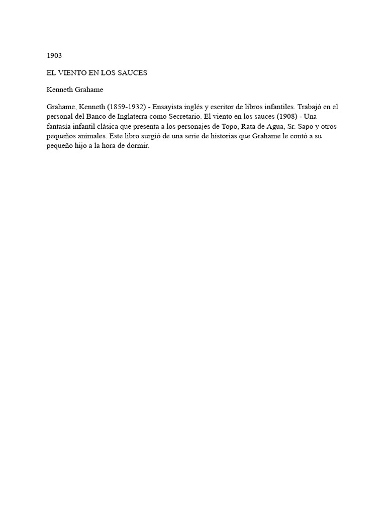 Project 1 | PDF | El viento en los sauces