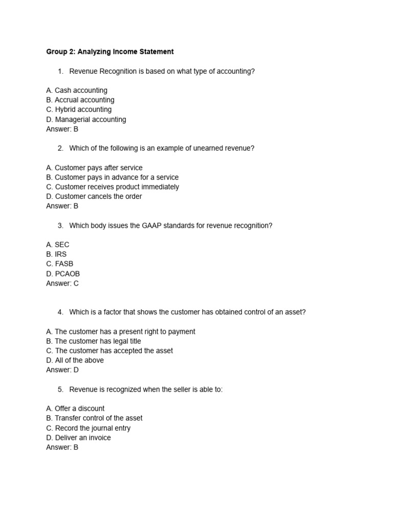 Group 2 Activity Answers | PDF | Dividend | Revenue