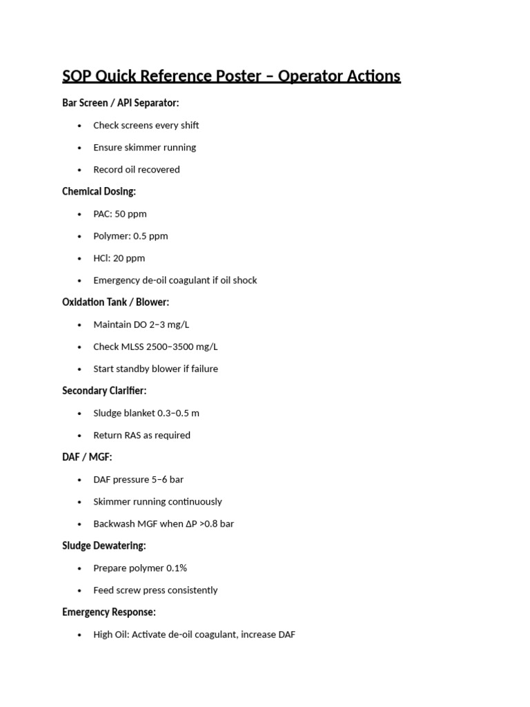 SOP Quick Reference Poster | PDF