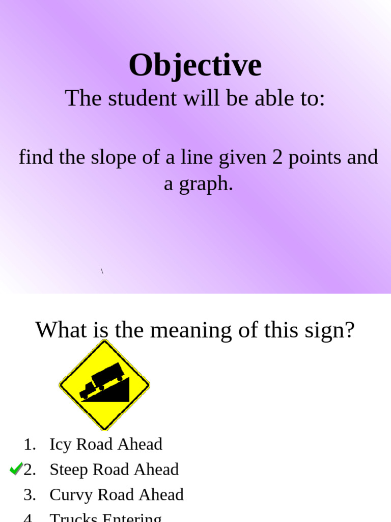 Slope of The Line Given Two Points and The Formula | PDF | Slope