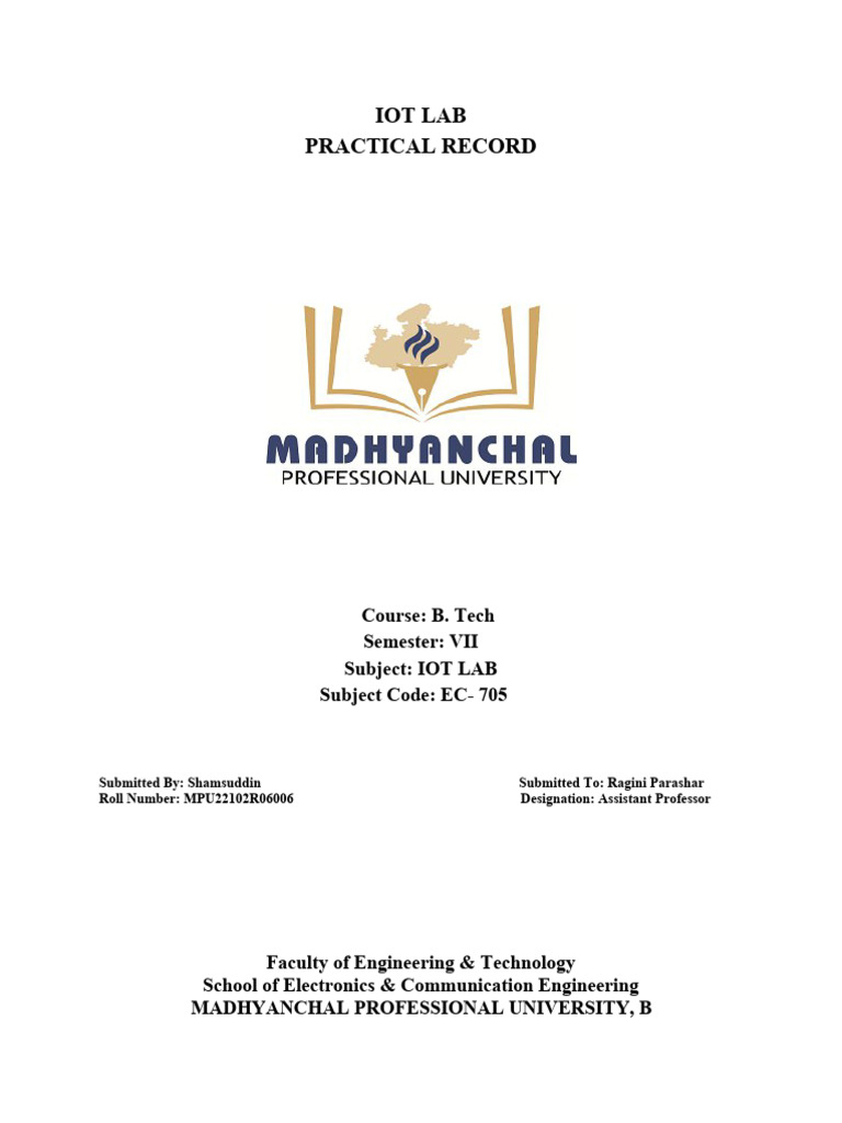 Iot Lab Manual | PDF | Arduino | Microcontroller