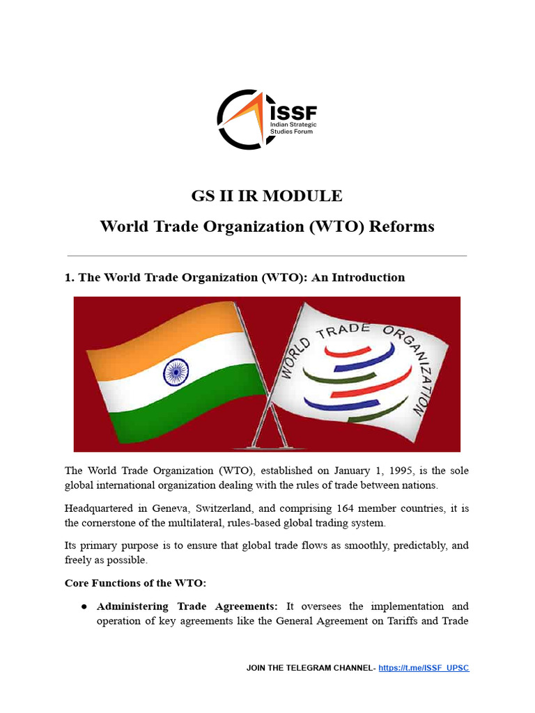 World Trade Organization (WTO) Reforms | PDF | World Trade Organization ...