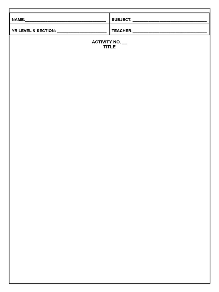 Student Activity Form Template | PDF
