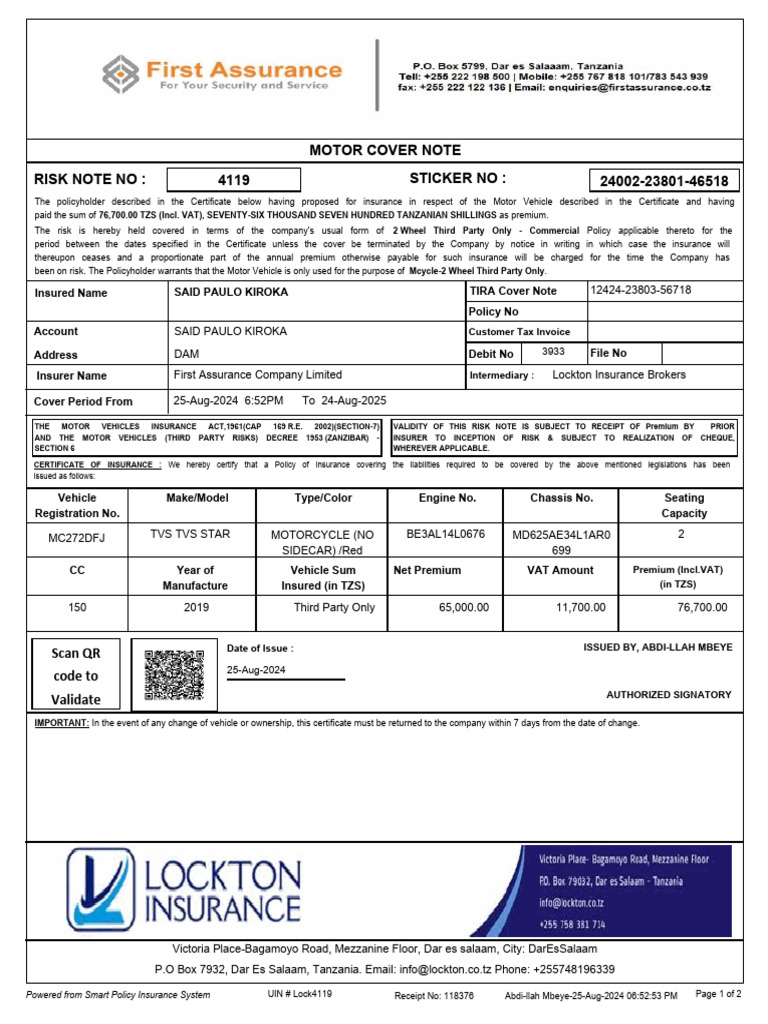 REPORT02-LOCKTON-1250824-065254 | PDF | Insurance | Financial Risk
