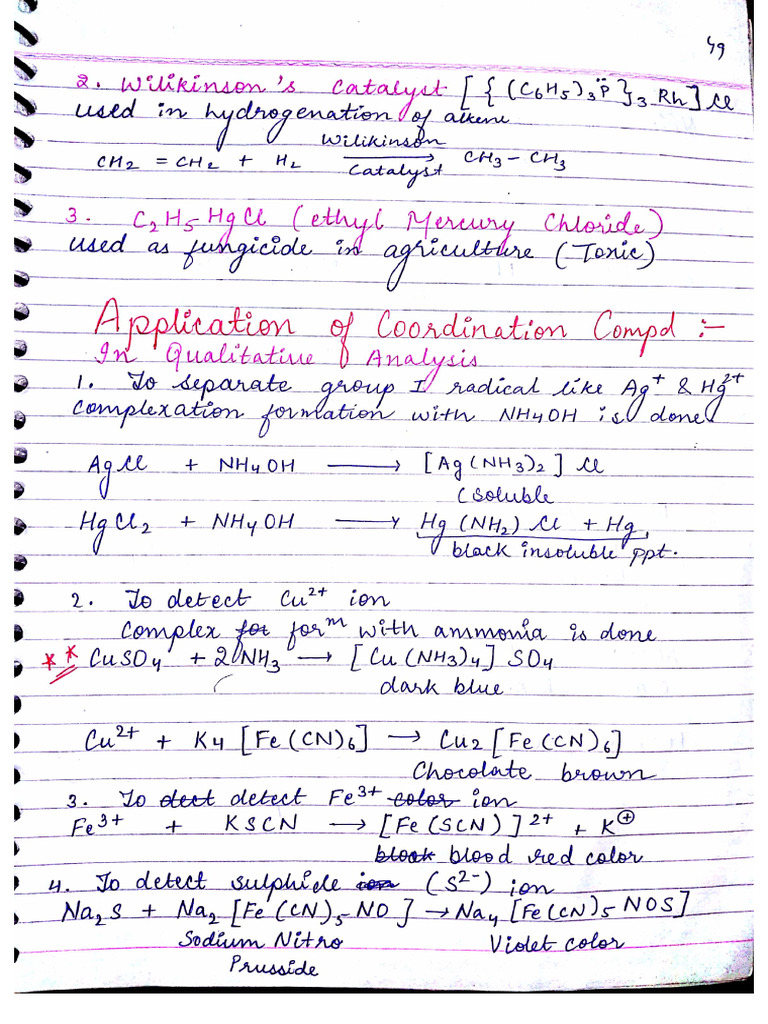 Application of Coordination Compounds | PDF