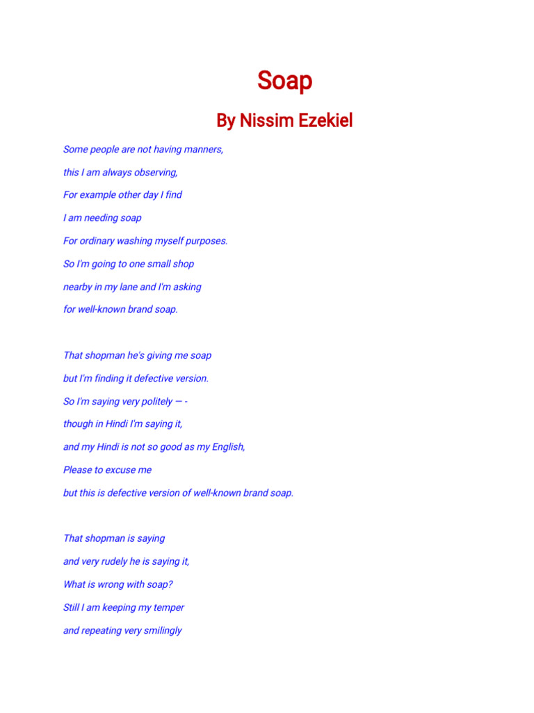 Soap poem | PDF