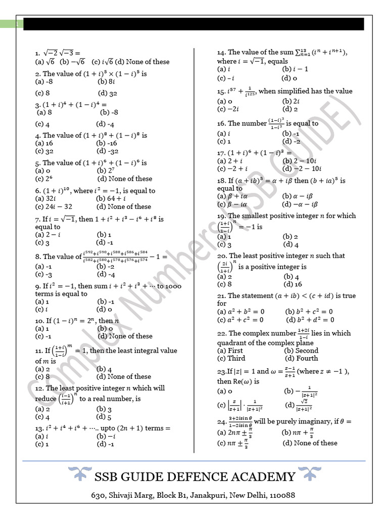 Complex Numbers DPP - 69494472 - 2025 - 12 - 02 - 12 - 15 | PDF | Complex Number | Mathematical ...