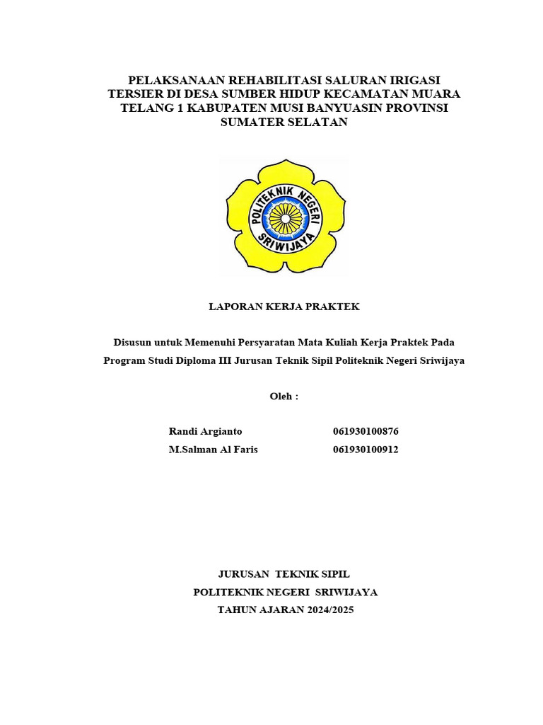 Rehabilitasi Saluran Irigasi Tersier | PDF