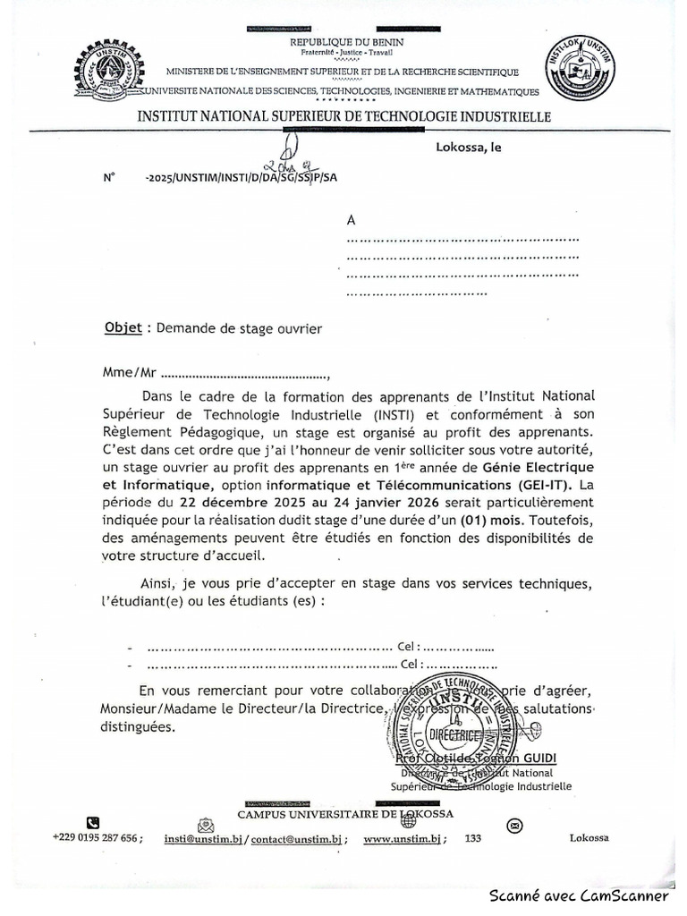 Lettre de Recommandation | PDF