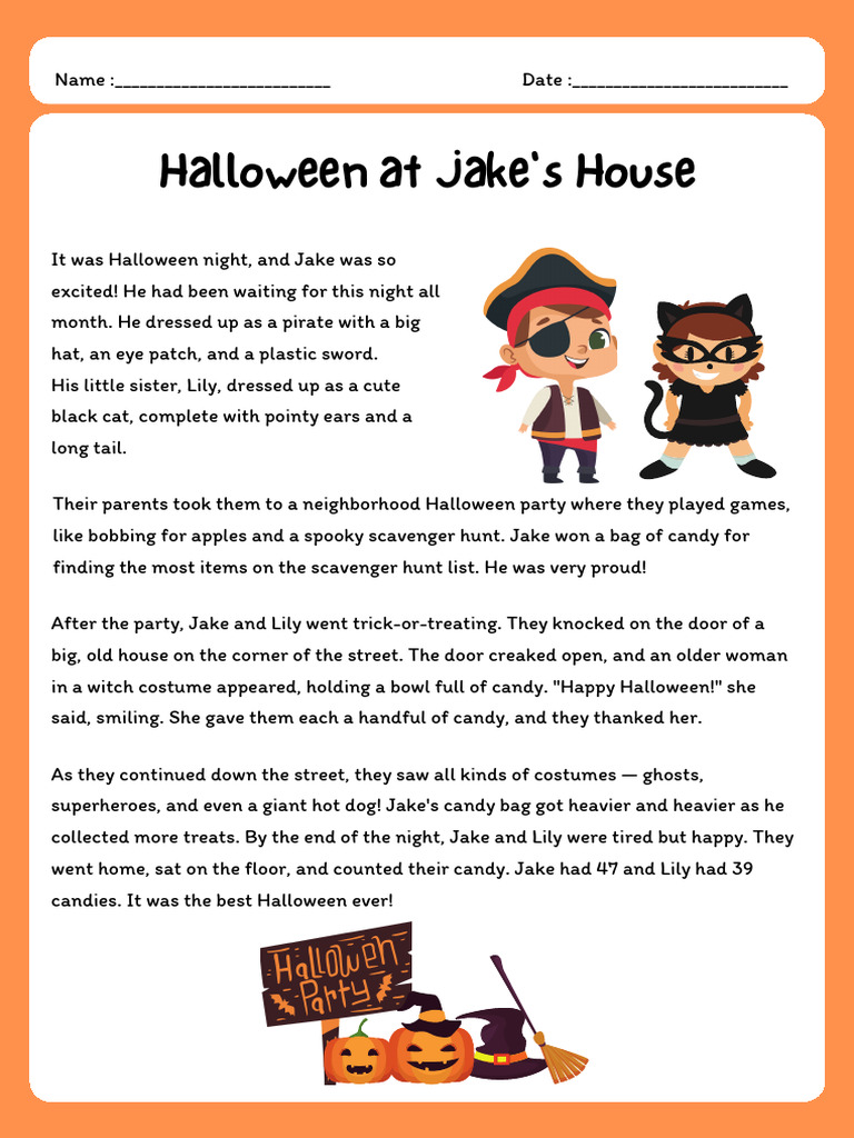 12 Bản Halloween at Jake's House Reading | PDF | Trick Or Treating ...