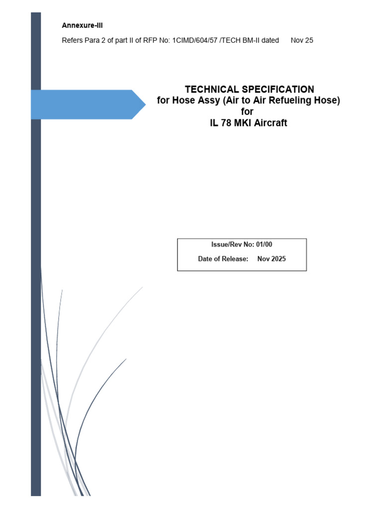 IL-78 MKI Air Refueling Hose Specs | PDF | Aerial Refueling | Strength ...