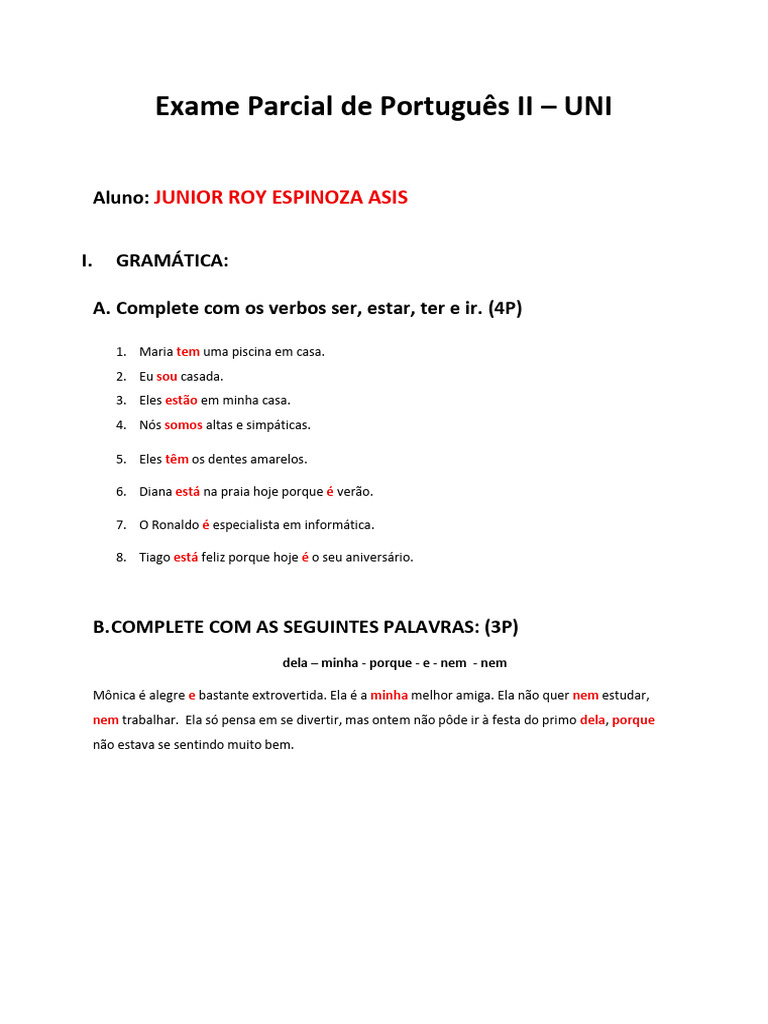 Prova Parcial Básico 2 Espinozaa Asis Junior Roy | PDF