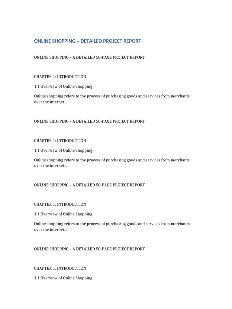 Online Shopping Project | PDF | Retailing | Economies
