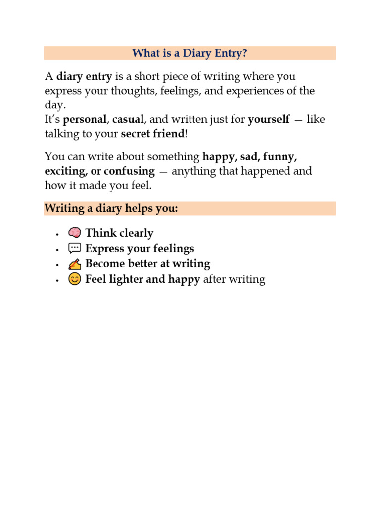 Diary Entry | PDF