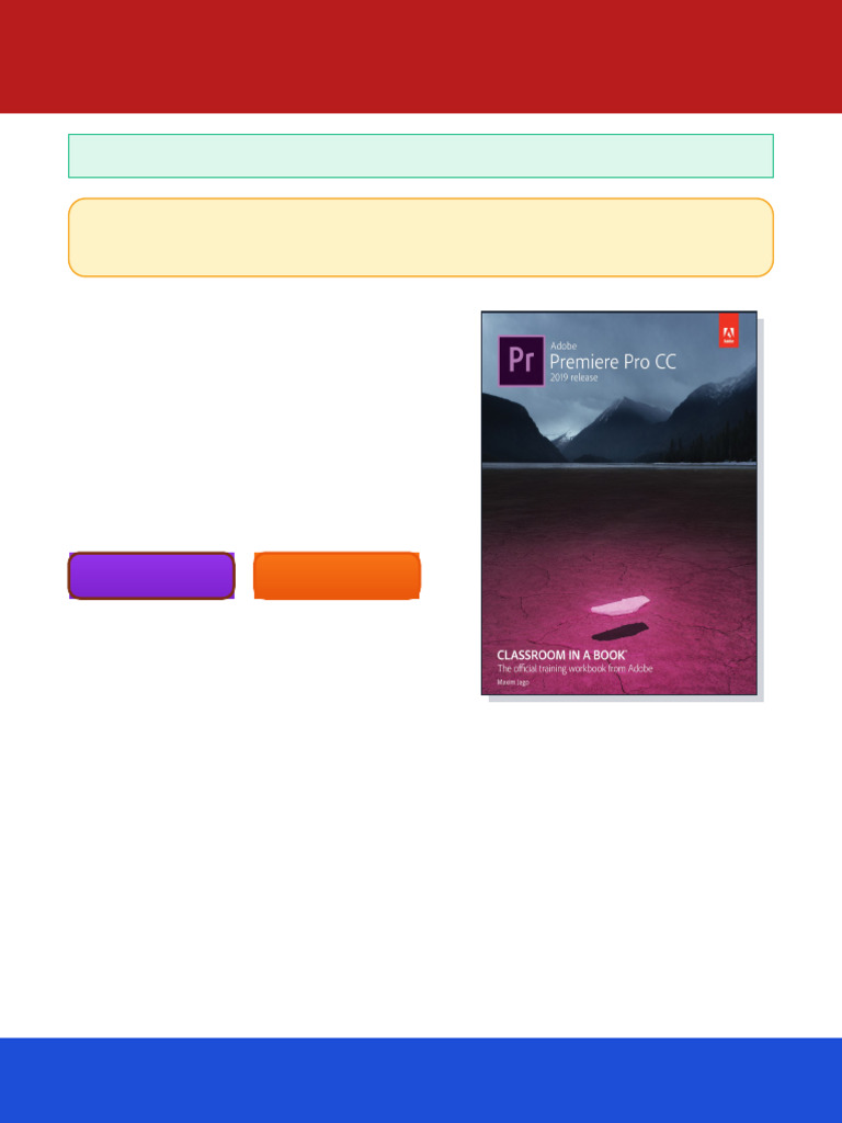 Adobe Premiere Pro CC Classroom in a Book 2019 Release 1st Edition ...