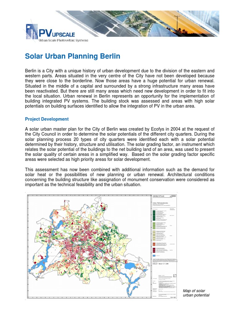 Solar Urban Planning Berlin: Project Development | PDF | Urban Renewal ...