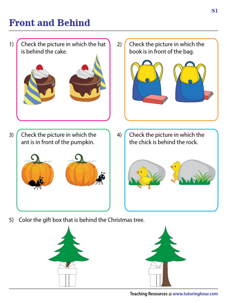 Front and Behind Activity Guide | PDF