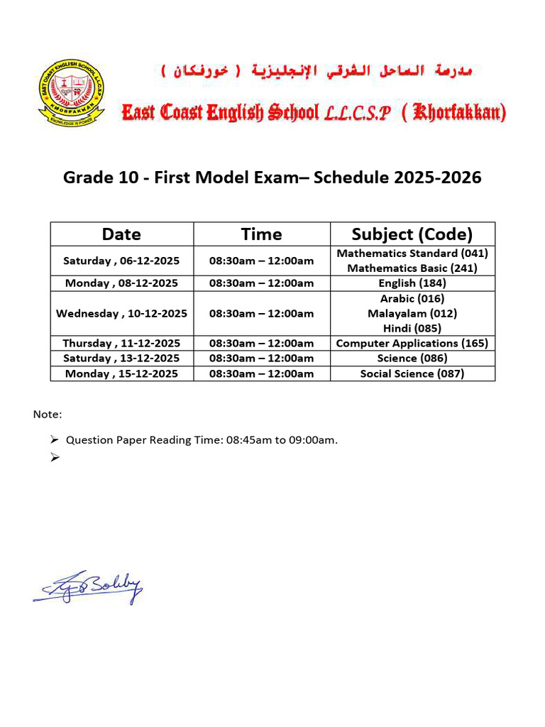 Model-1 Time Table | PDF