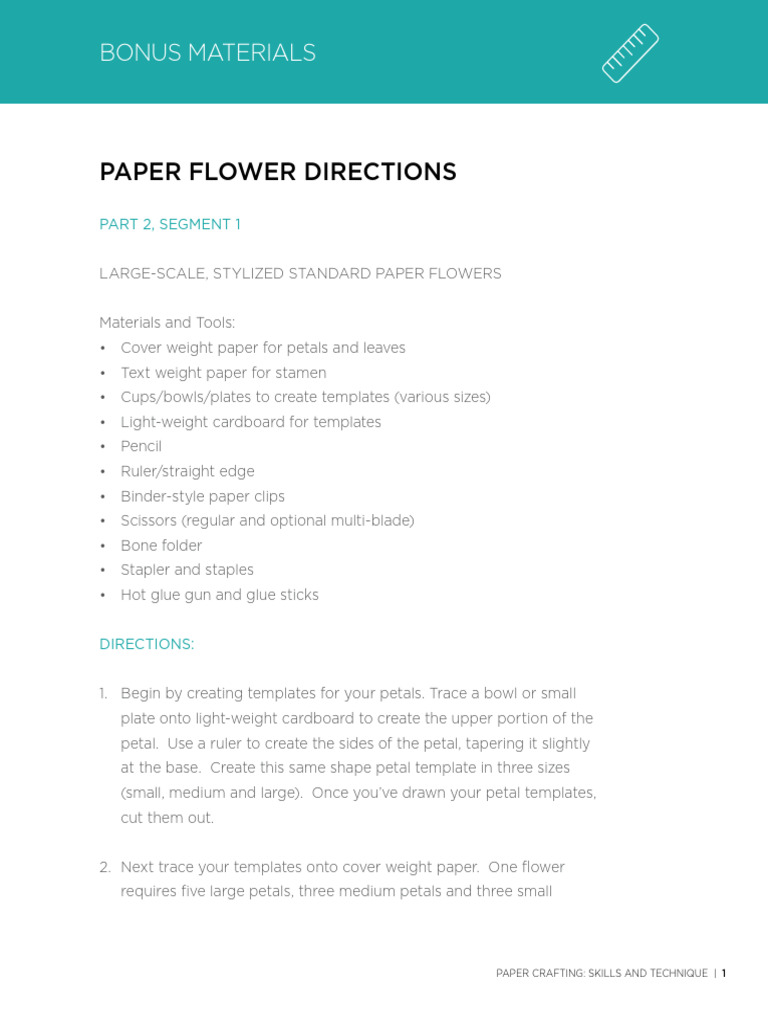 Large-Scale Paper Flower Tutorial | PDF | Petal | Paper