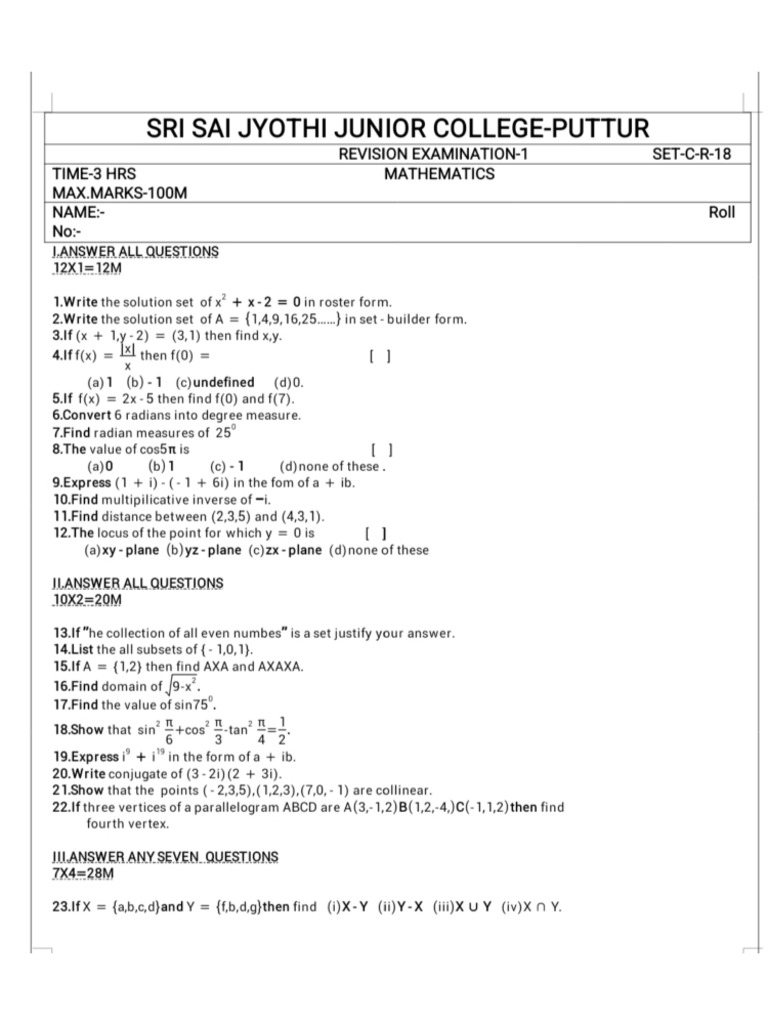First Year Maths | PDF