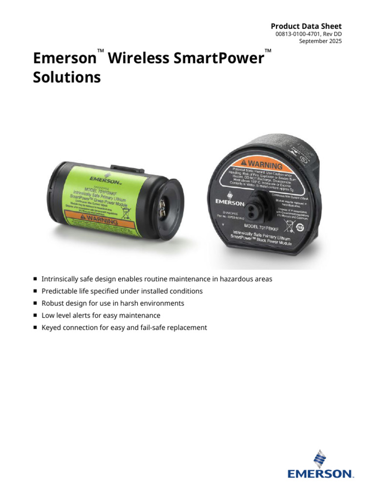 Product Data Sheet Emerson Wireless Smartpower Solutions en 88538 | PDF ...