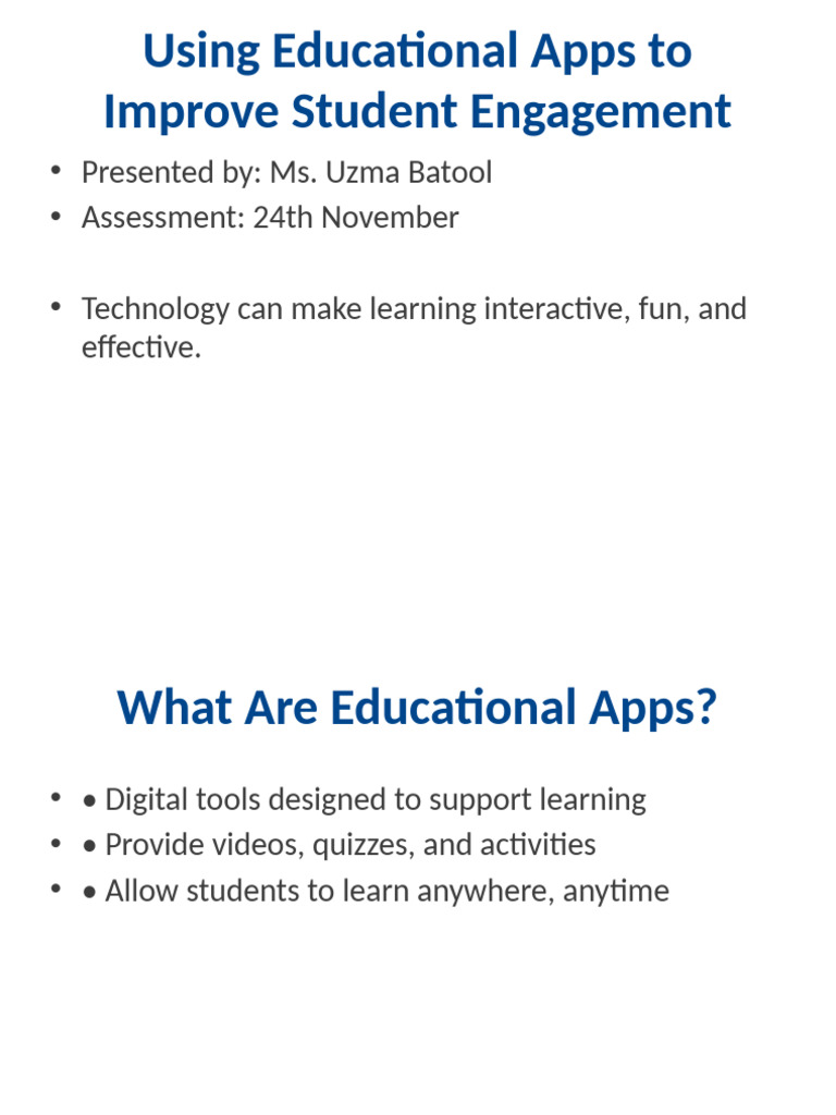 Styled Educational Apps Presentation | PDF