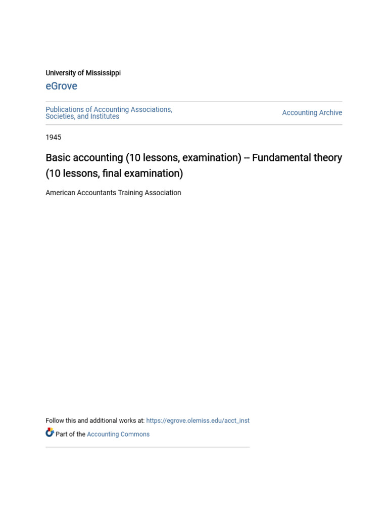 Basic Accounting (10 Lessons Examination) -- Fundamental Theory | PDF ...