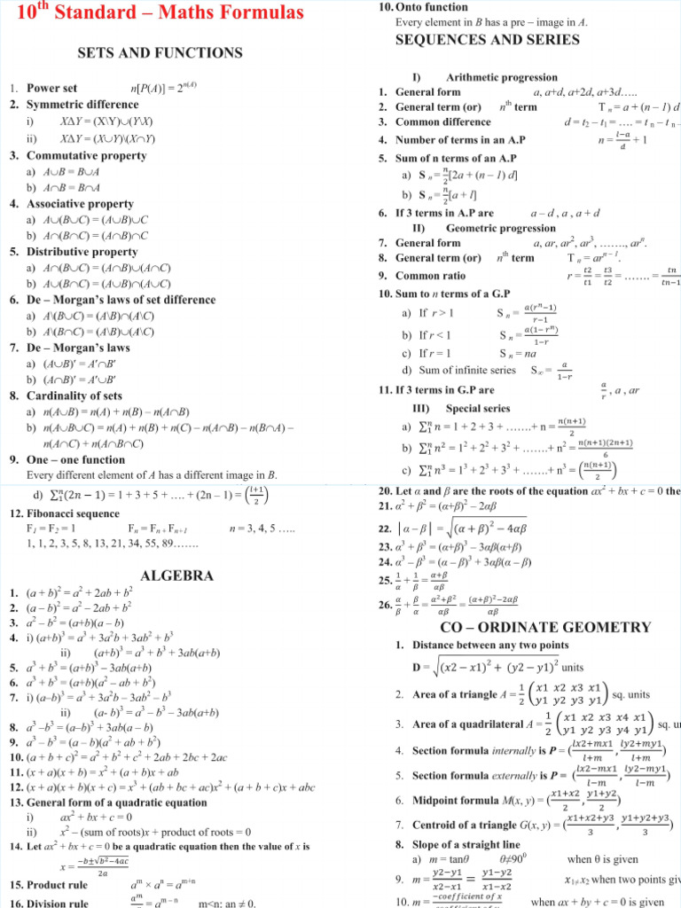 10th Mats Formulas (1) (1) - Cropped | PDF